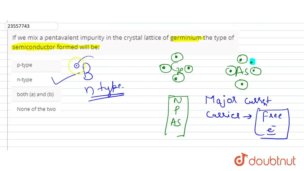 If we mix a pentavalent impurity in the crystal lattice of germinium t