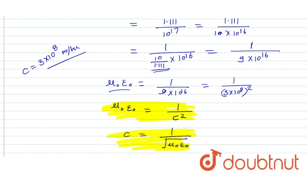 mu(0)epsilon(0)का मान है