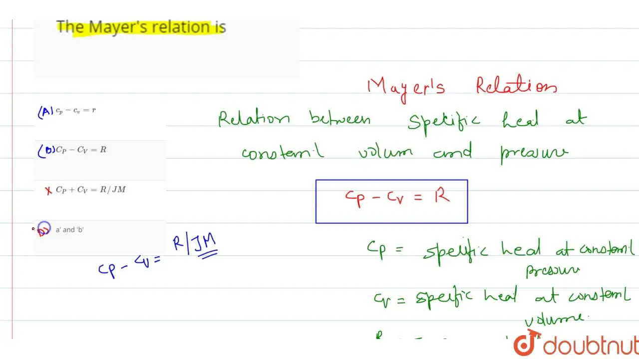 The Mayer's relation is