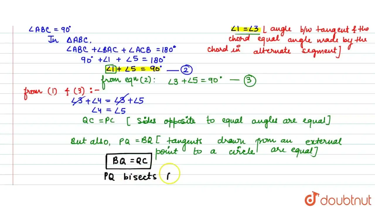 In Figure 1 , a triangle ABC with angleB = 90^@ is shown. Taking AB as
