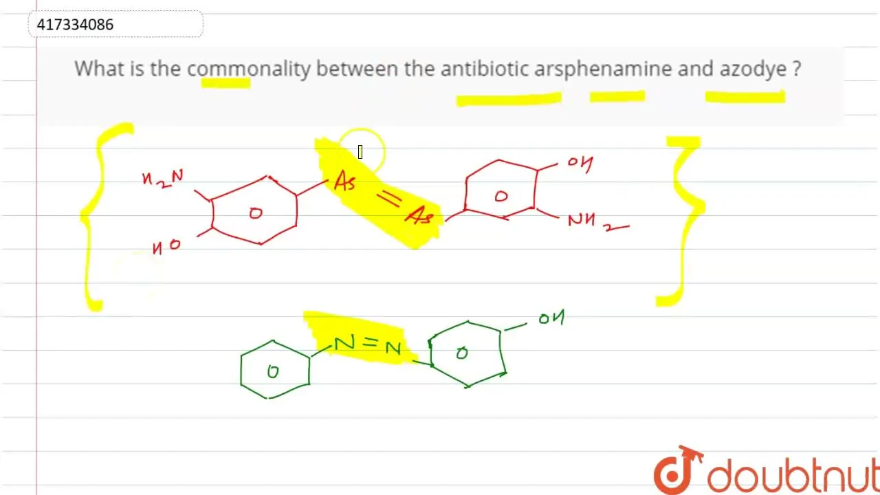 What is the commonality between the antibiotic arsphenamine and azod