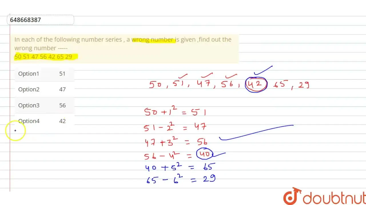 In each of the following number series , a wrong number is given ,find