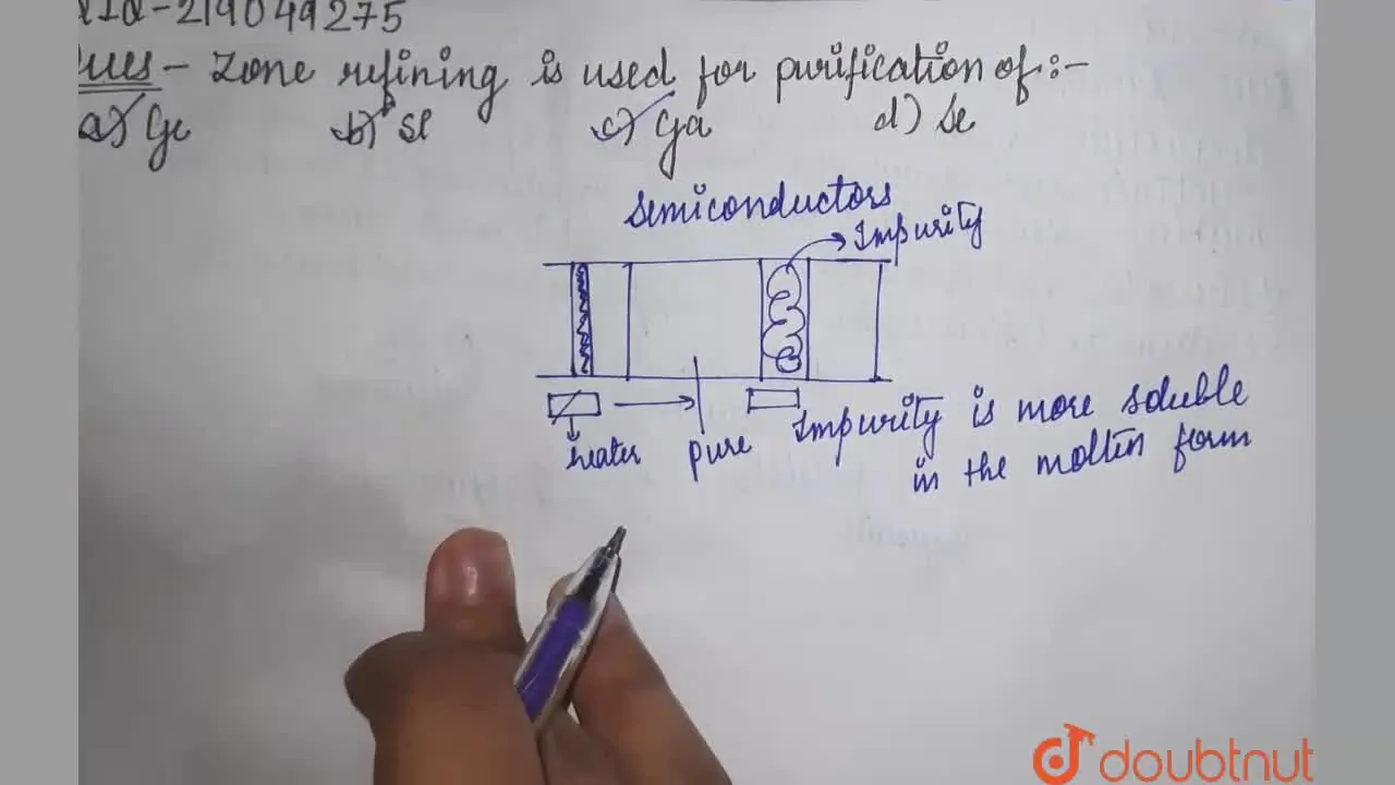 Zone refining is used for purification of