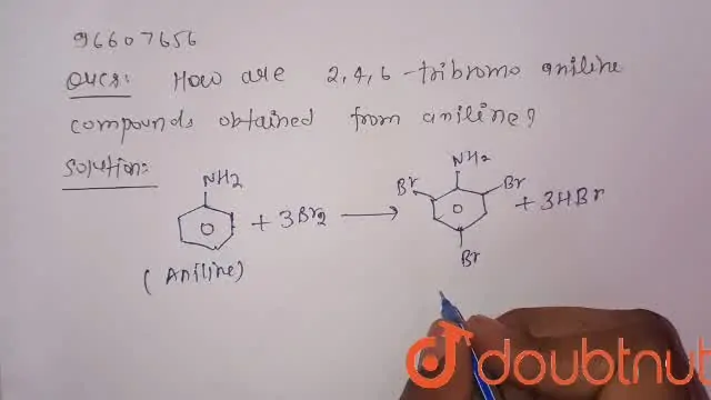 How are 2, 4, 6- tribromo aniline compounds obtained from aniline