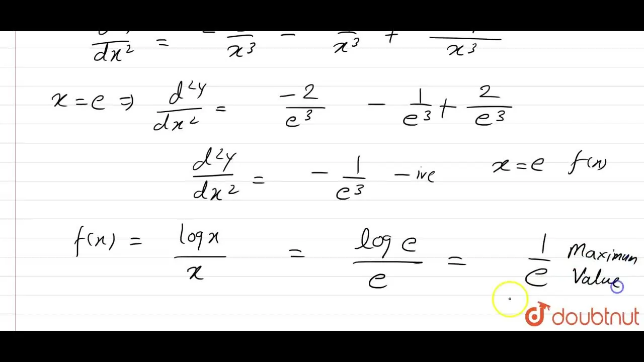 the-maximum-value-of-log-x-x-is