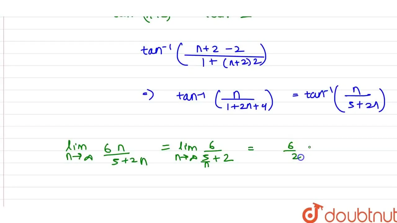 Find the value of lim(n to oo) 6 tan{sum(r=1)^n tan^-1(1/(r^2+3r+3))}