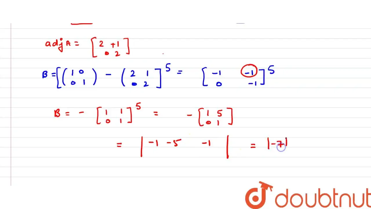 If A=[(2,-1),(0,2)], then the modulus of all elements of matrix B whic