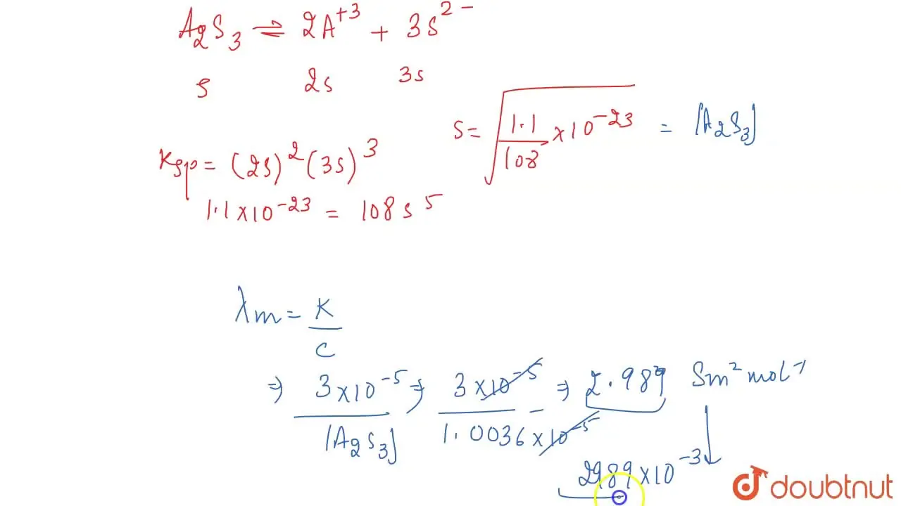 The solubility product of a sparingly soluble salt A2 X3 is 1.1xx10^(-