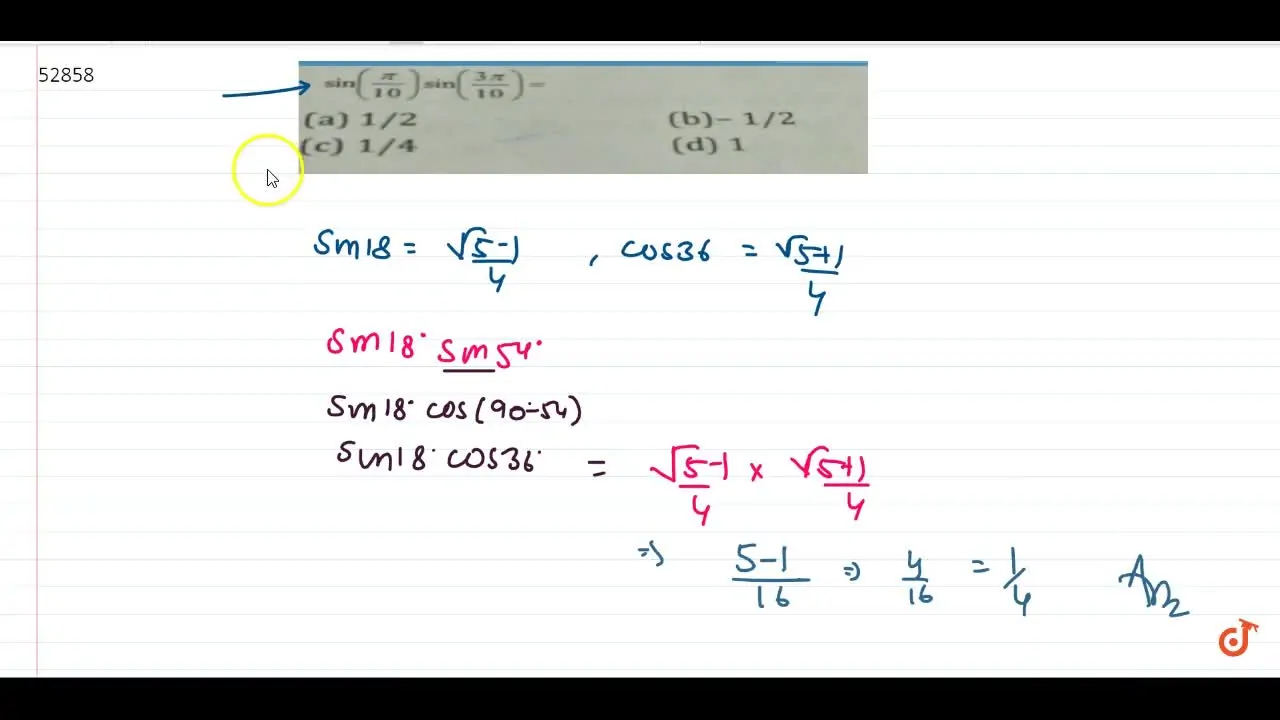 sin(pi/10)sin((3pi)/10)