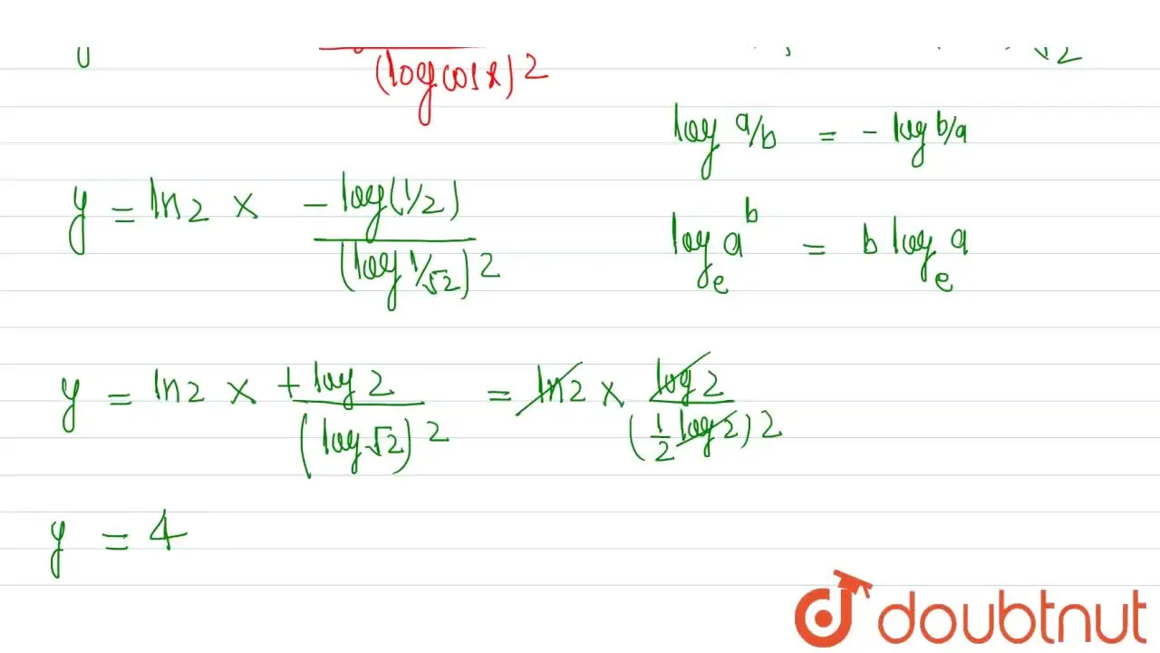 The value of ln2 d/dx(log(cos x) cosec x) at x =pi/4 is