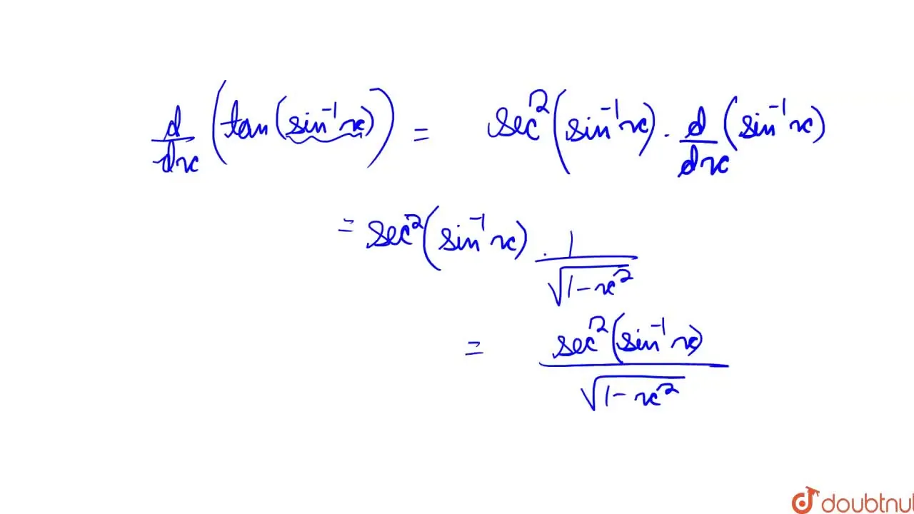  Solved Tan sin 1 x 