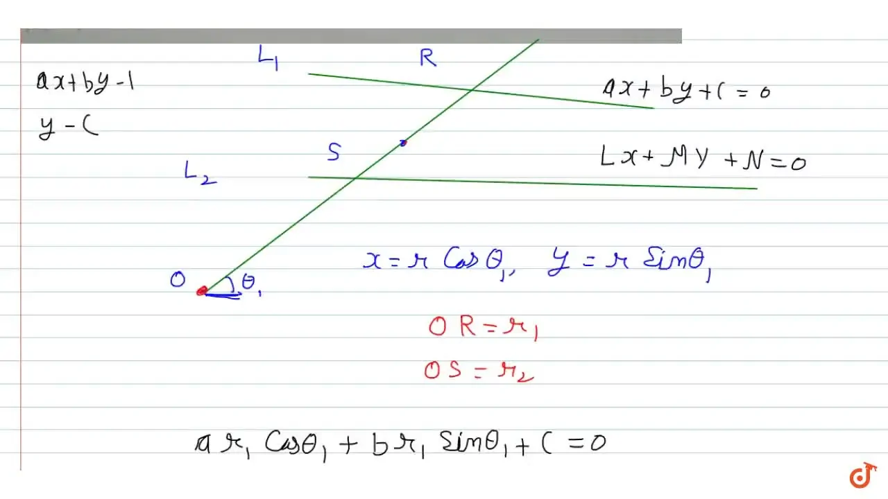 A variable line is drawn through O to cut two fixed straight lines L1