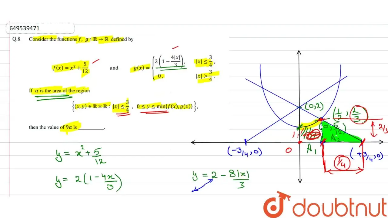Consider the functions f , g : RR to RR defined by f(x) = x^(2) +5/12