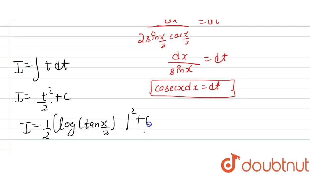 intlog(tan((x)/(2))) cosecx dx=