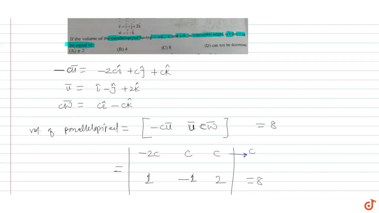 Given the vectors vec u=2 hat i-hat j-hat k and vec v=hat i-hat j+2ha