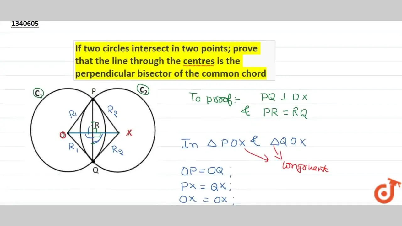 If two circles intersect in two points; prove that the line through th
