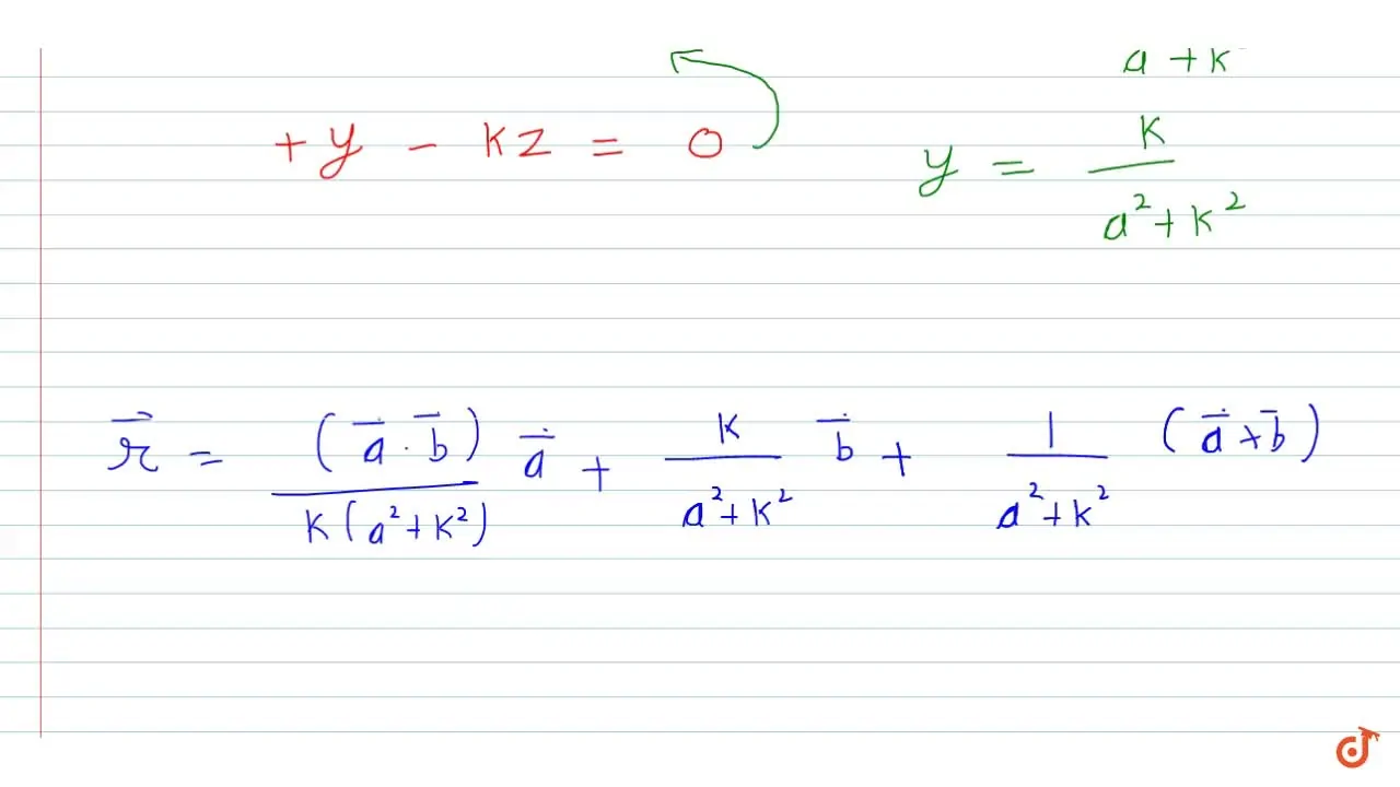Solve the vector equation vec r xx vec a + k vec r = vec b , where ve