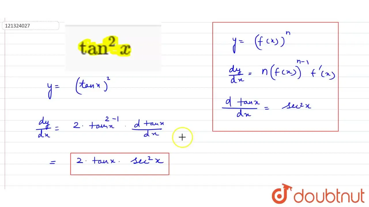 [Solved] tan^(2)x