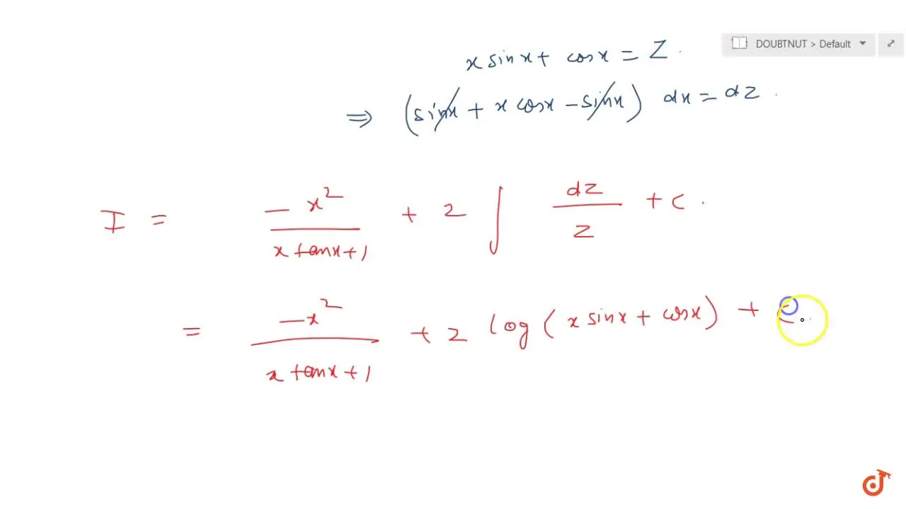 int (x^2(xsec^2x+tanx))/(xtanx+1)^2