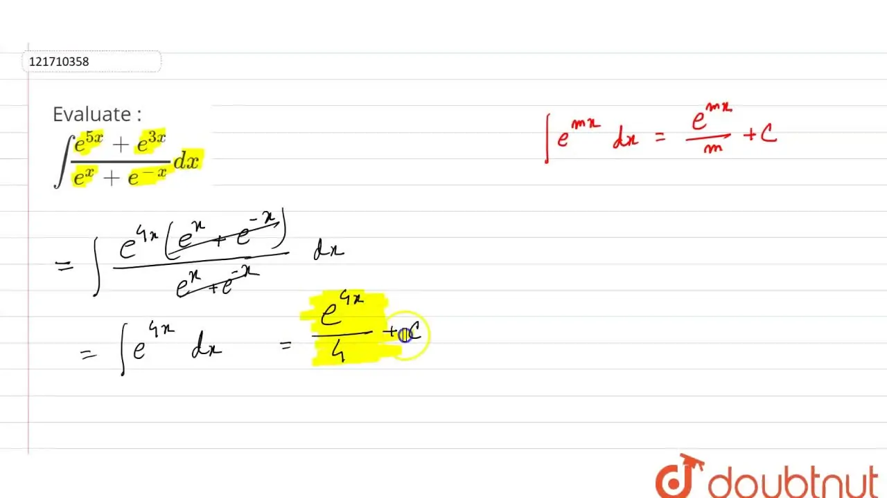 Evaluate : int (e^(5x)+e^(3x))/(e^(x)+e^(-x)) dx