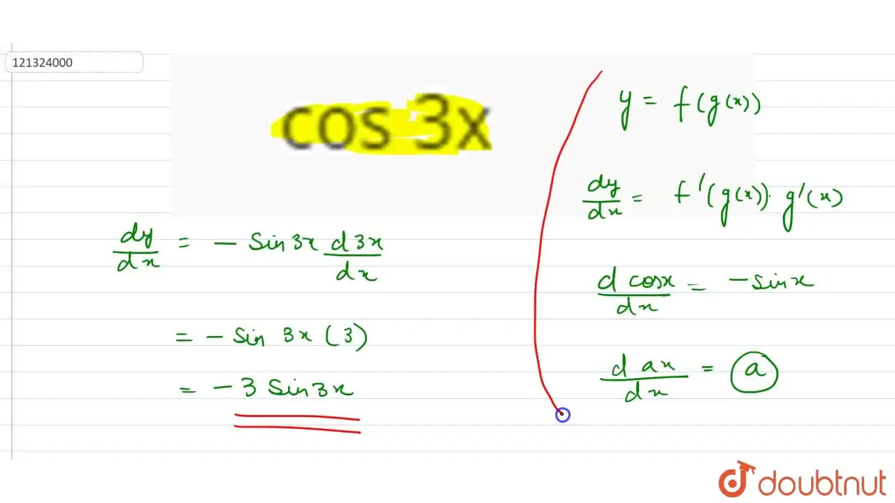 [Solved] cos 3x
