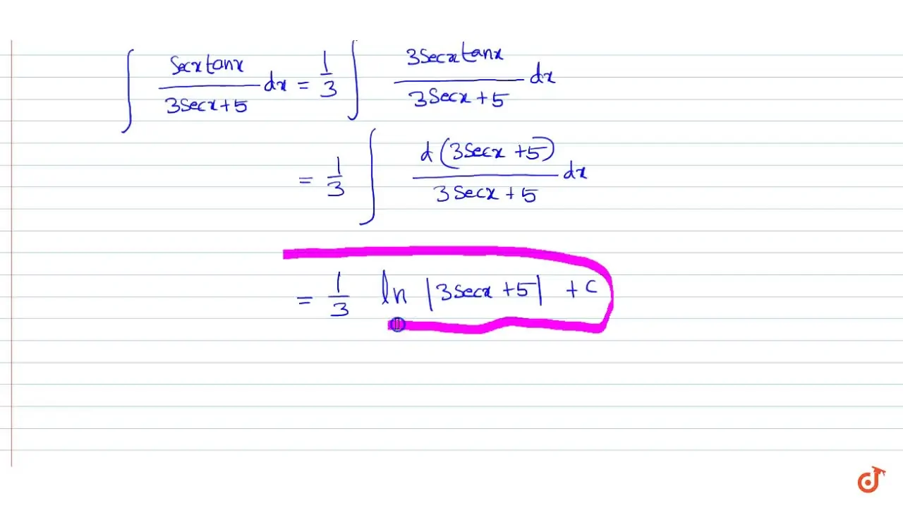 Evaluate: int(secxtanx)/(3secx+5)dx