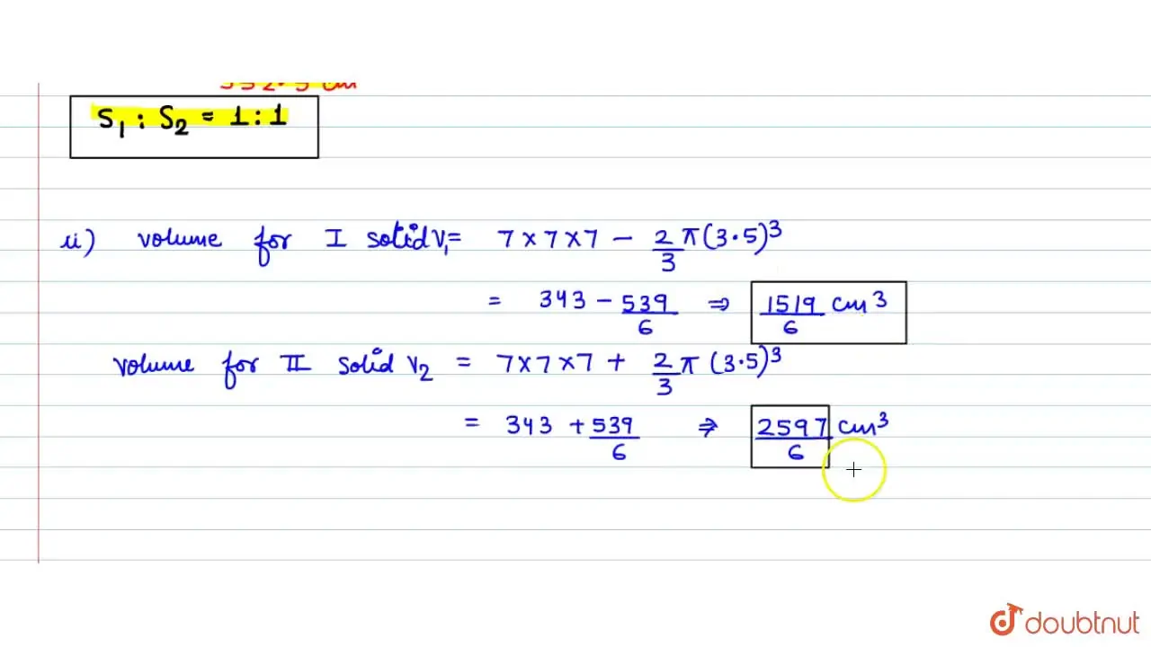 There are two identical solid cubical boxes of side 7cm. From the top