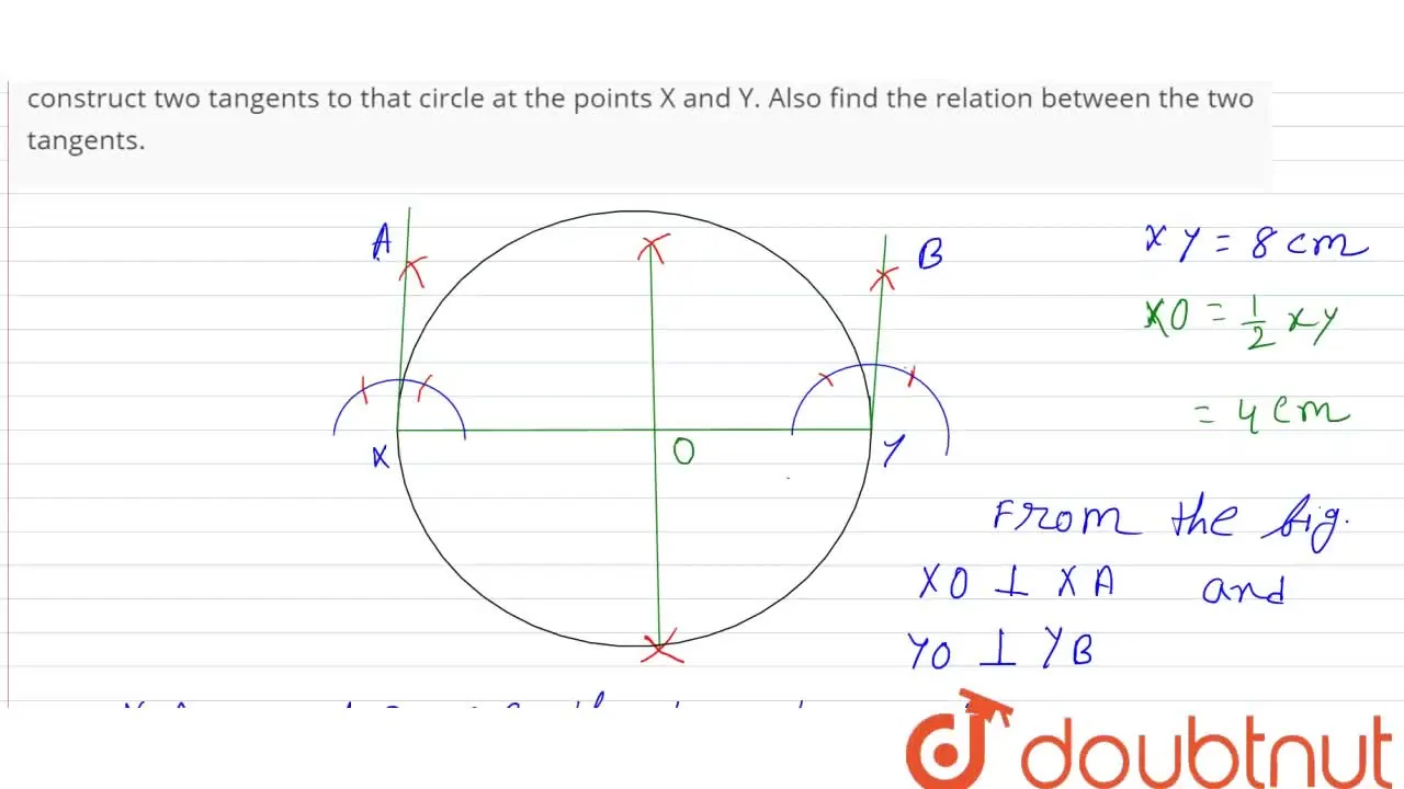 [Bengali] Draw a line segment XY of length 8 cm and taking XY as the d