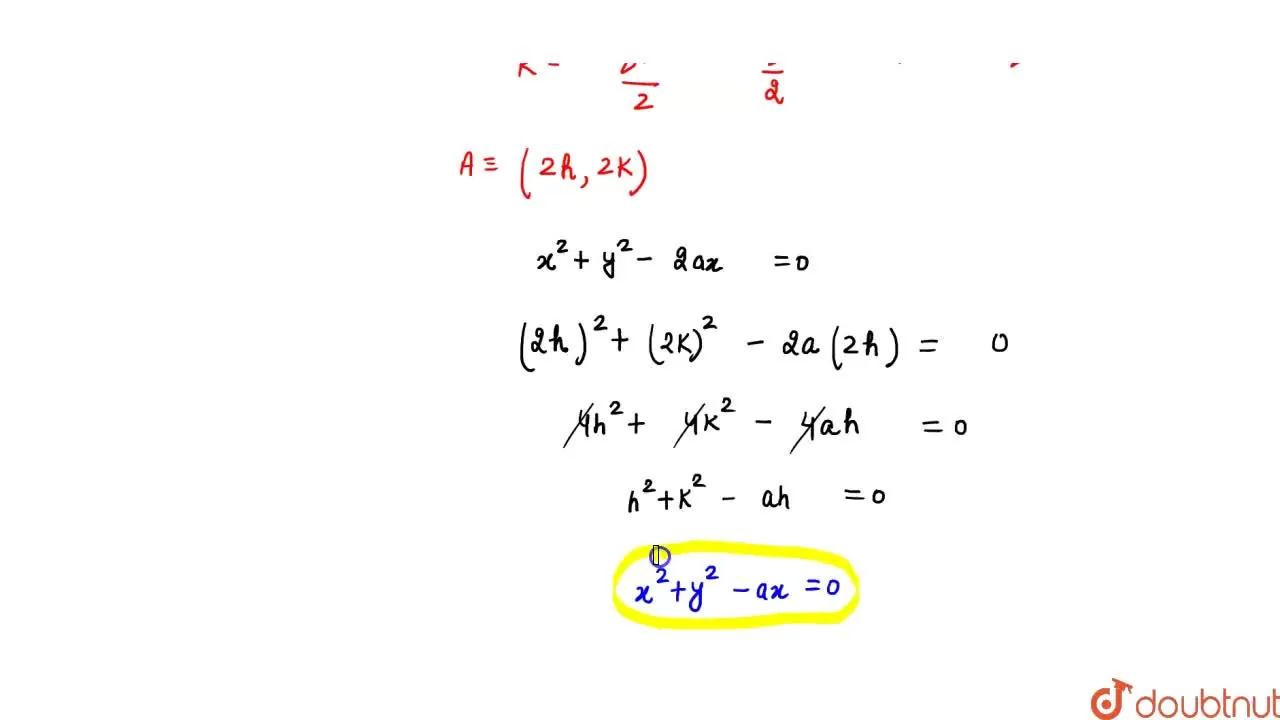 A variable chord is drawn through the origin to the circle x^2+y^2-2a