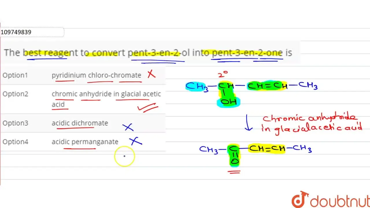 The best reagent to convert pent-3-en-2-ol into pent-3-en-2-one is