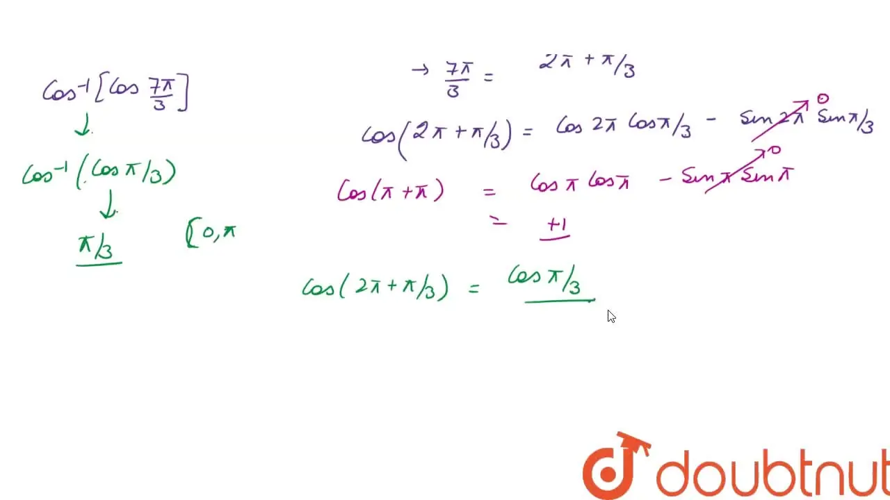Evaluate Cos 1 cos 7pi 3 