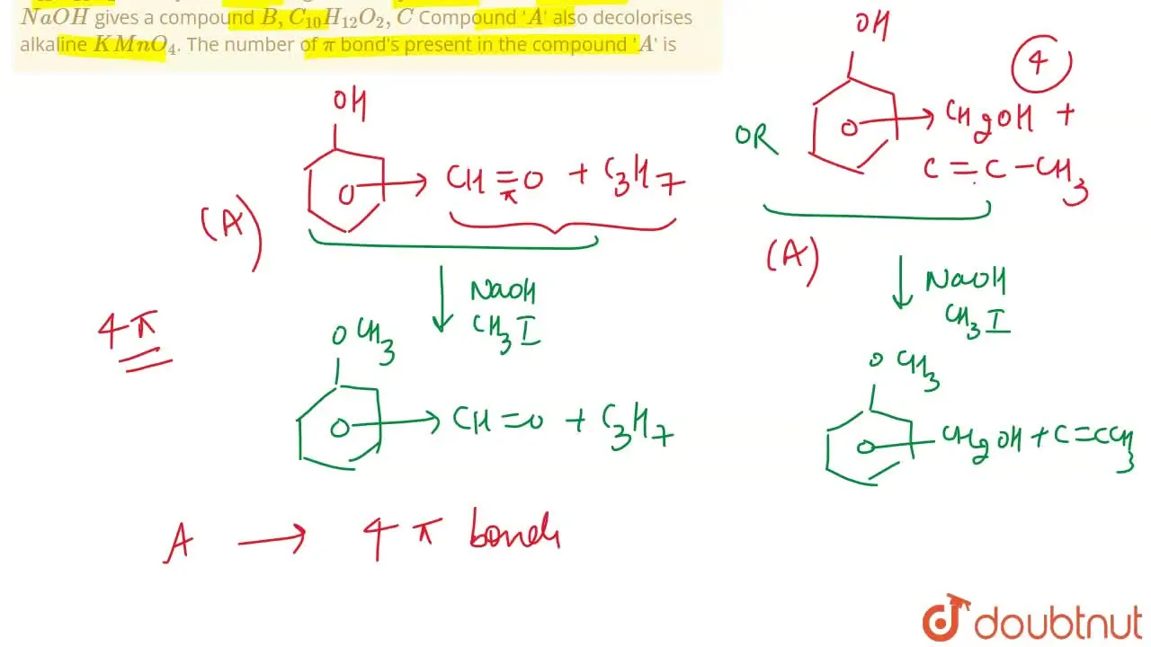 A trisubstituted compound 'A' C(10)H(12)O2 gives neutral FeCl3 test po