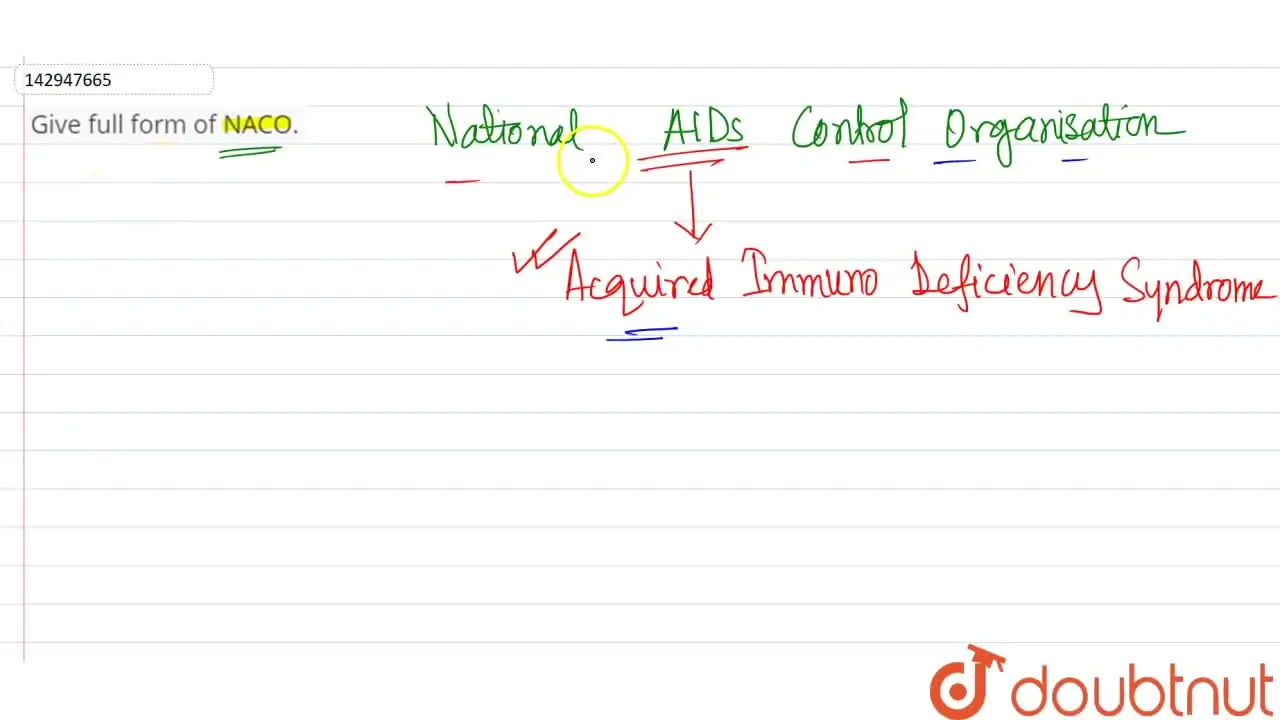 [Bengali Solution] Give full form of NACO.