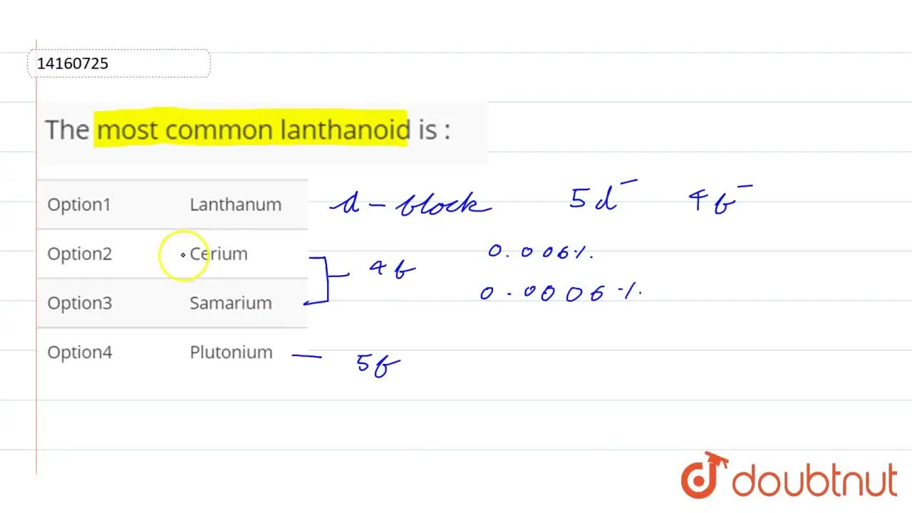 The most common lanthanoid is