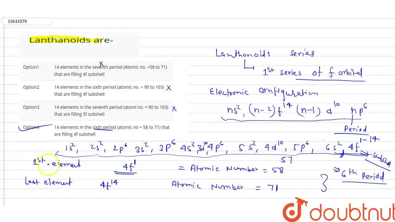 14 elements in the sixth period (atomic no. = 90 to 103) that are fill