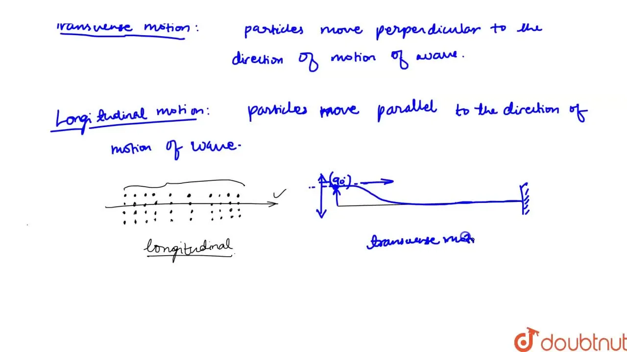 Distinguish between transverse and longitudinal wave motion.