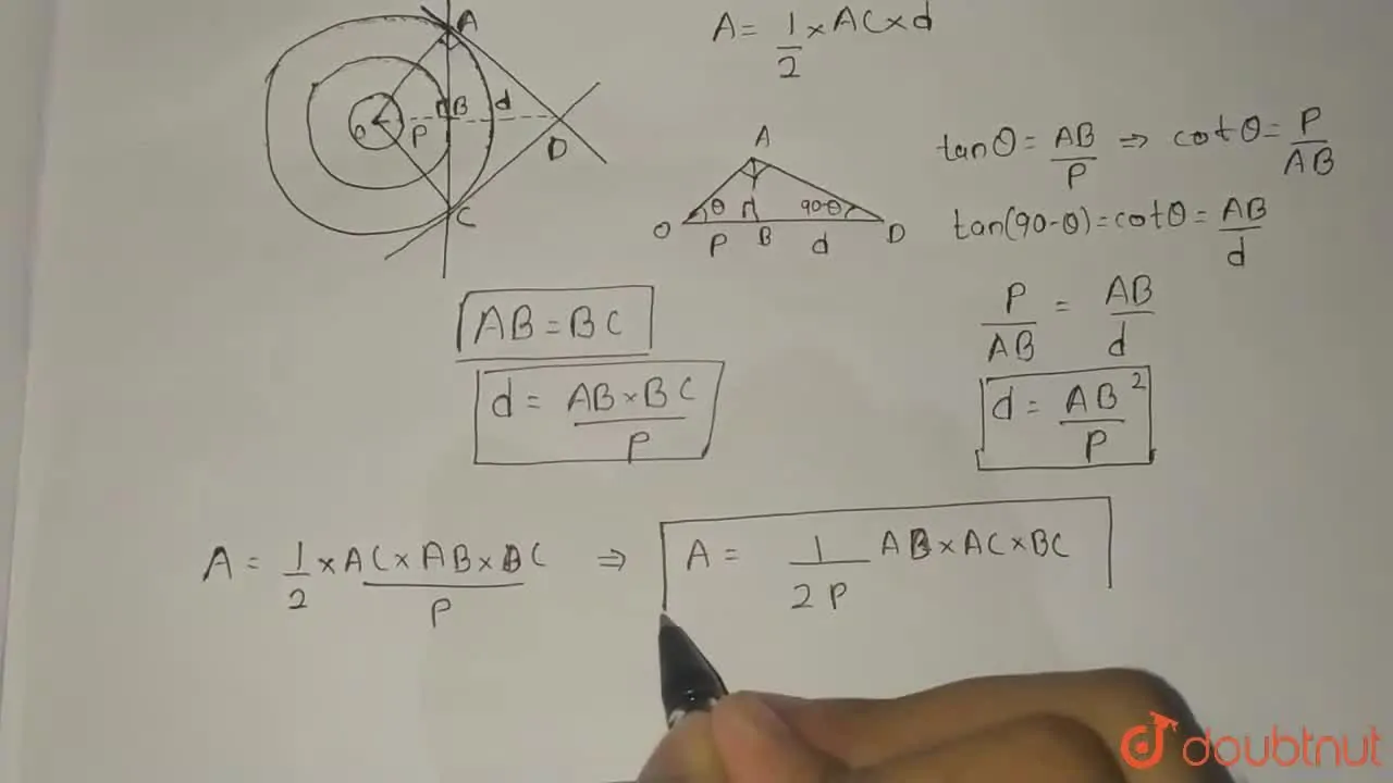 A straight line intersects thethree concentric circles at A, B, C. if