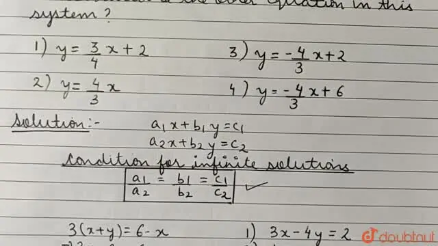Ben correctly solves a system of two linear equations and finds that t