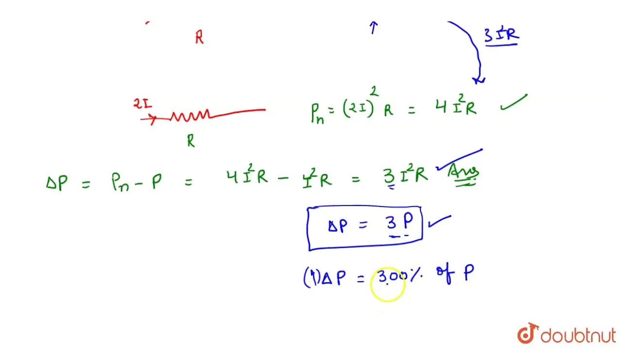 If the current I through a resistor is increased by 100% (assume that
