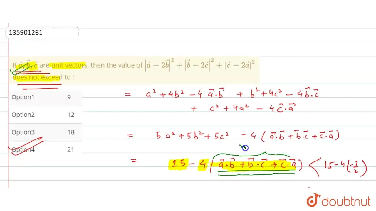 If veca, vecb, vec c are unit vectors, then the value of |veca-2vecb