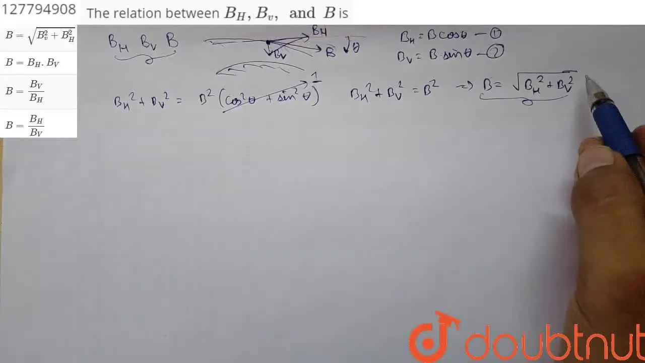 The relation between BH, Bv, and B is