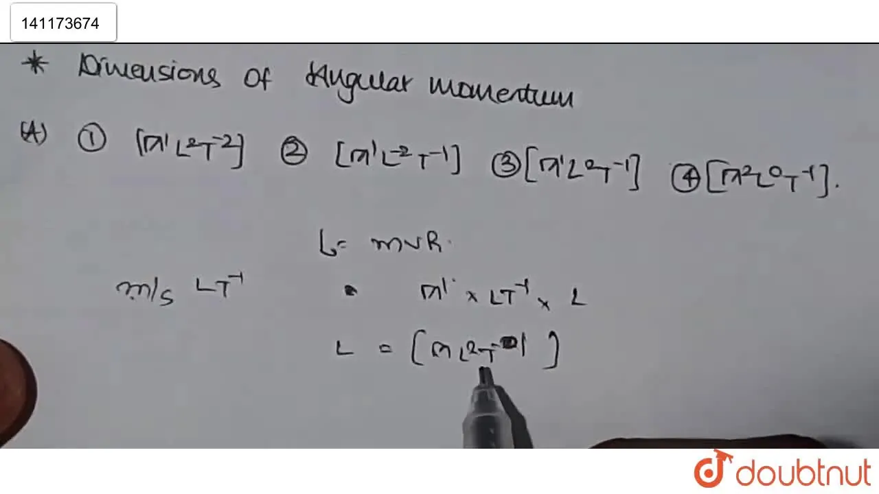 Dimensions of angular momentum are