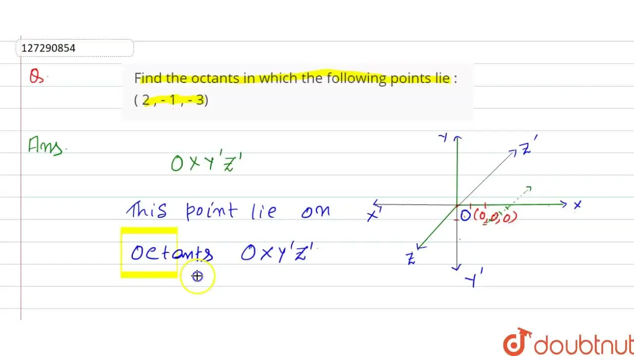 [Bengali] Find the octants in which the following points lie