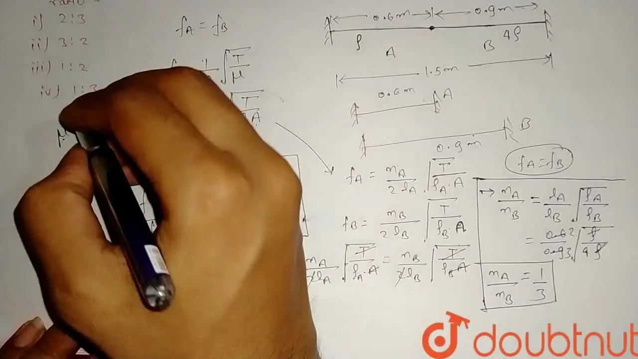 Two different wire A and B of same cross sectional area are joined to