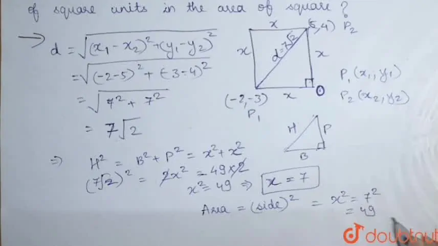 If the coordinates of the endpoints of a diagonal of square are (-2,