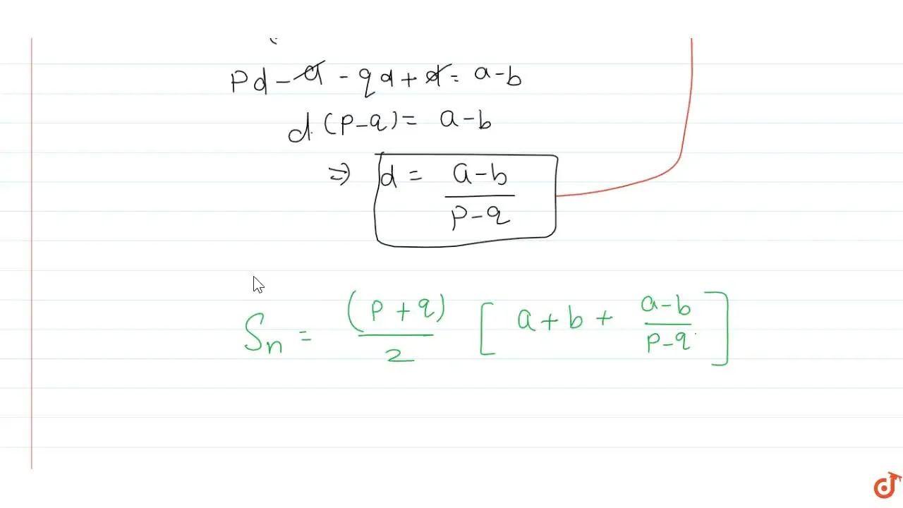 The pth term of an A.P. is a and qth term is bdot Then find the sum of