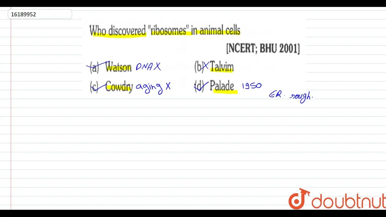 Who discovered "ribosomes" in animal cells