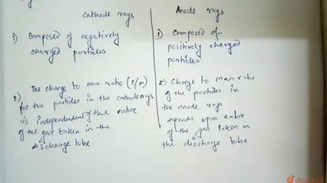 [Bengali] State two differences between cathode & anode rays.
