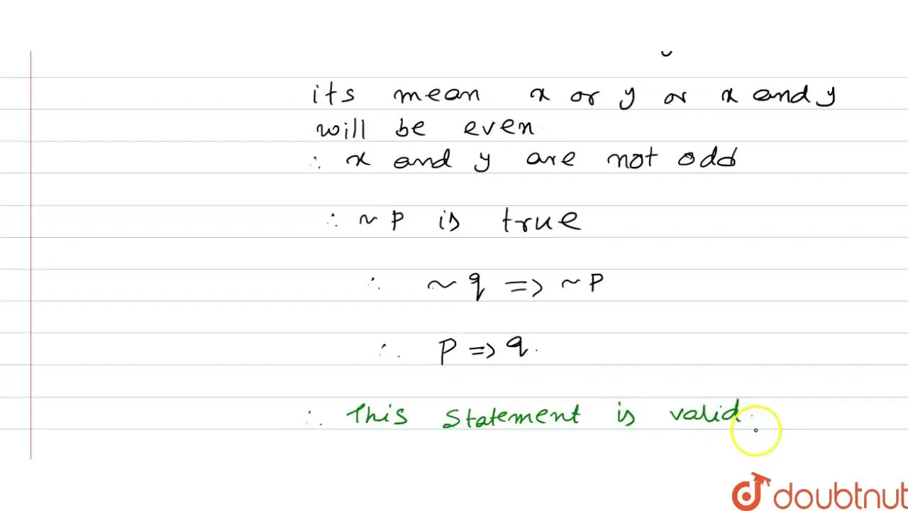 [Bengali] prove that the compound statement " if x and y are odd ntege