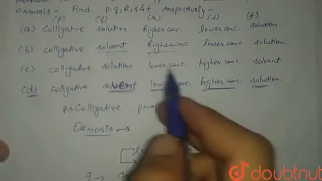 colligative , solution , lower concentration, higher concentration , s